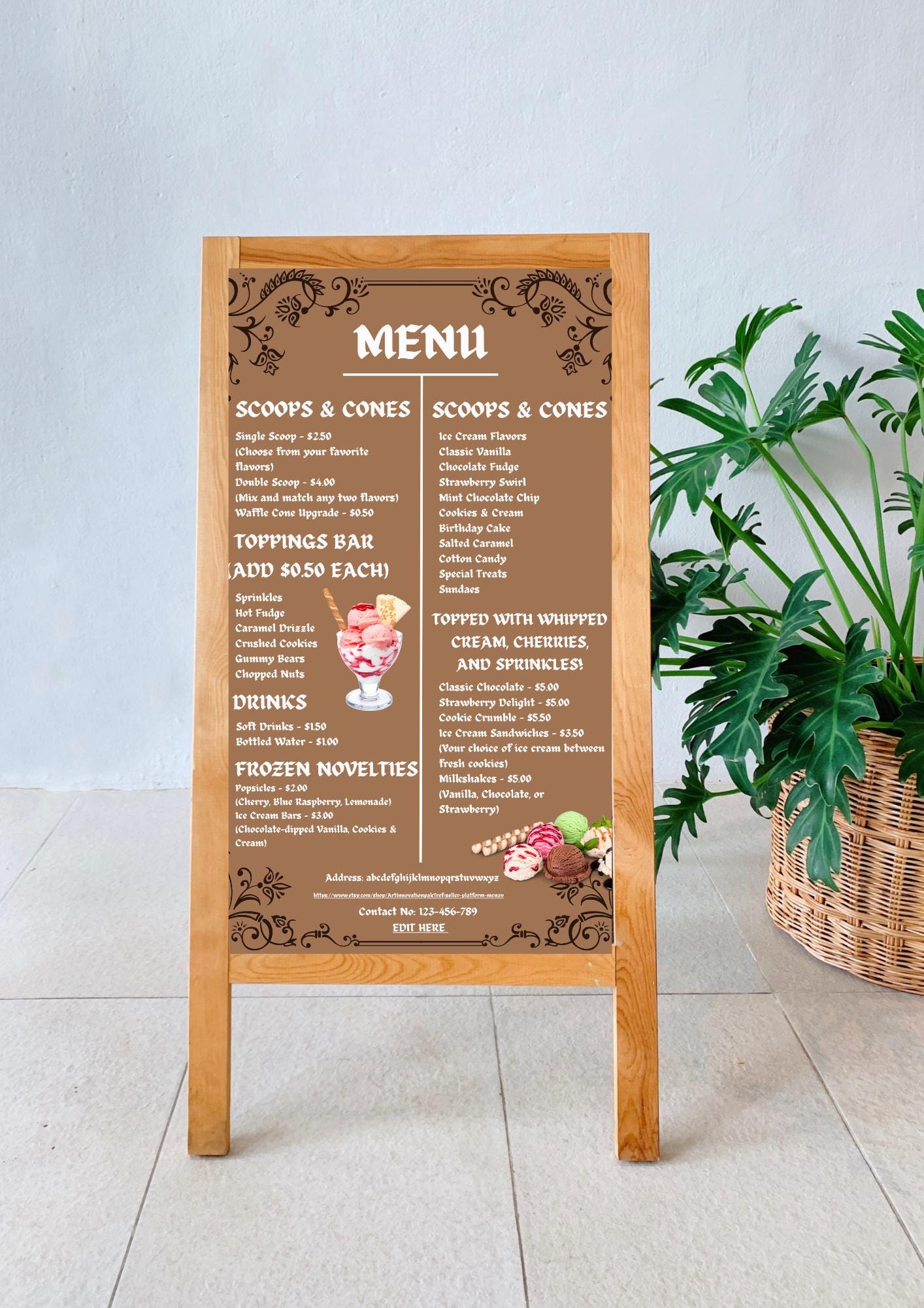 Editable Restaurant Menu Template Customizable Food Menu Design Perfect ...