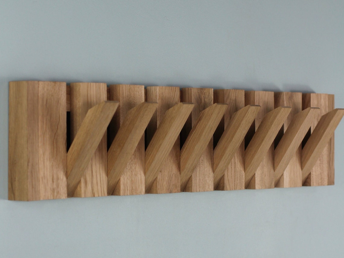 Flip Down Wall Coat Rack, Wall Coat Rack, Coat Rack Wall Mount, Wooden ...