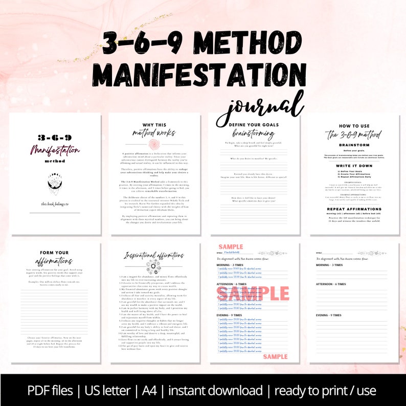 369 Manifestation Method | 369 Manifestation Printable Journal | Law of ...