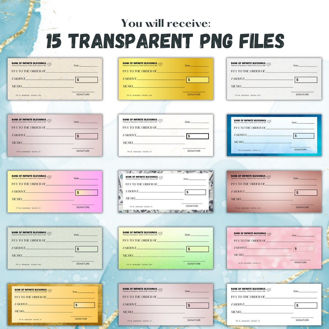 Money Manifestation Check | Printable Financial Freedom | Abundance ...