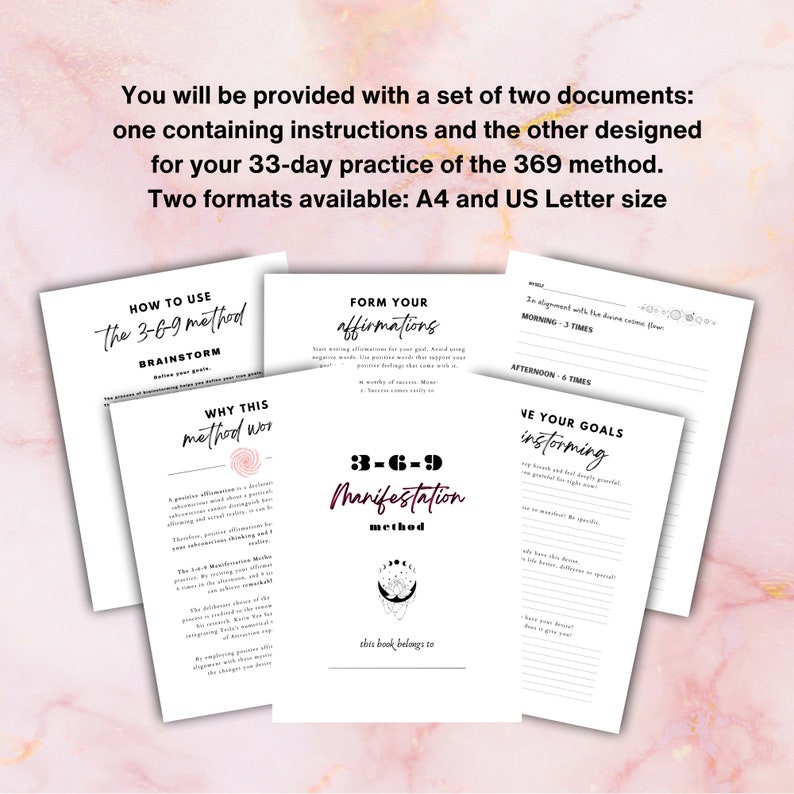 369 Manifestation Method | 369 Manifestation Printable Journal | Law of ...