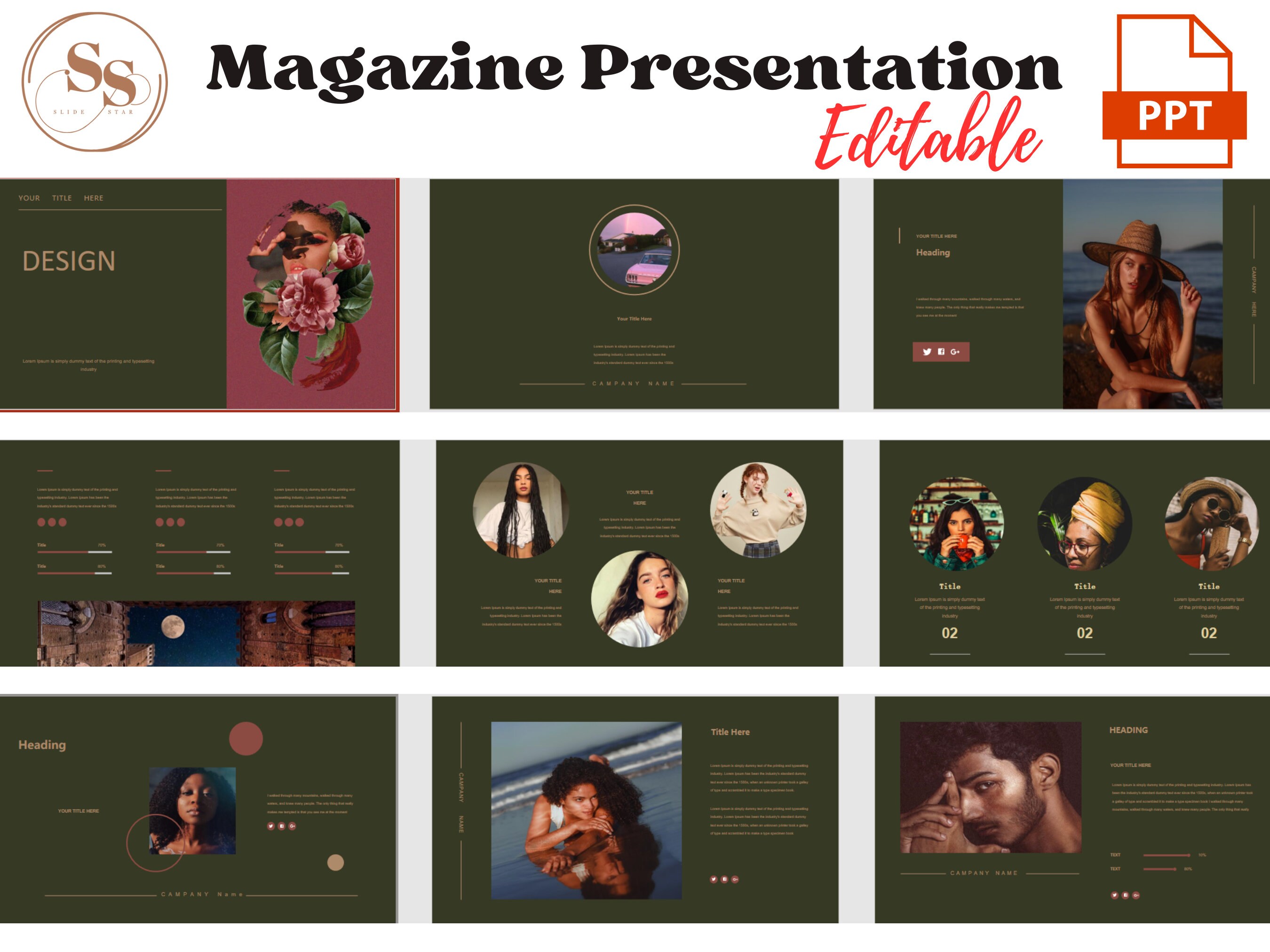 Presentation Magazine Free Powerpoint Template
