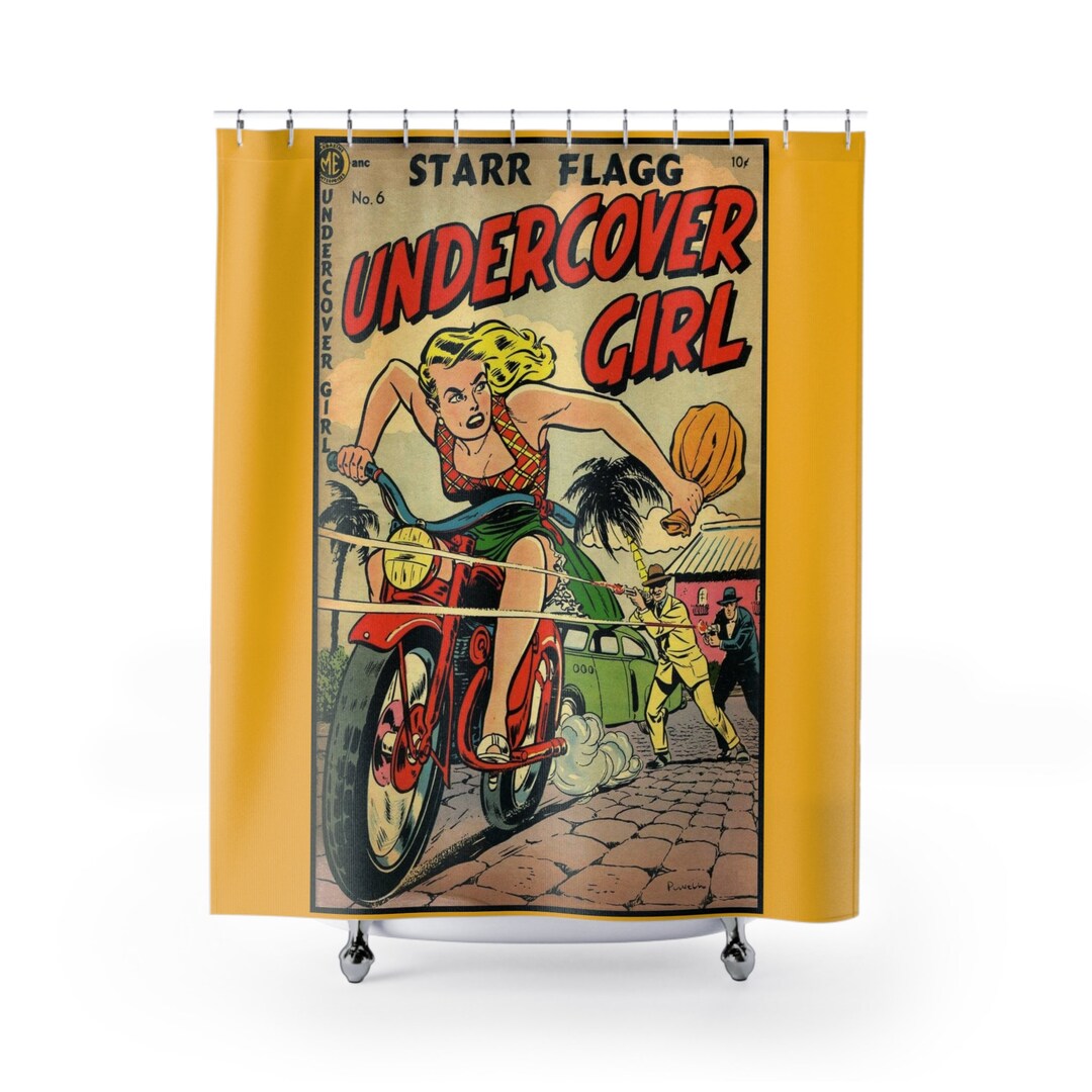 Undercover Girl 6 1953 Custom Shower Curtain Detective Noir Pulp Fiction Heroine 007 Spy Classic ...
