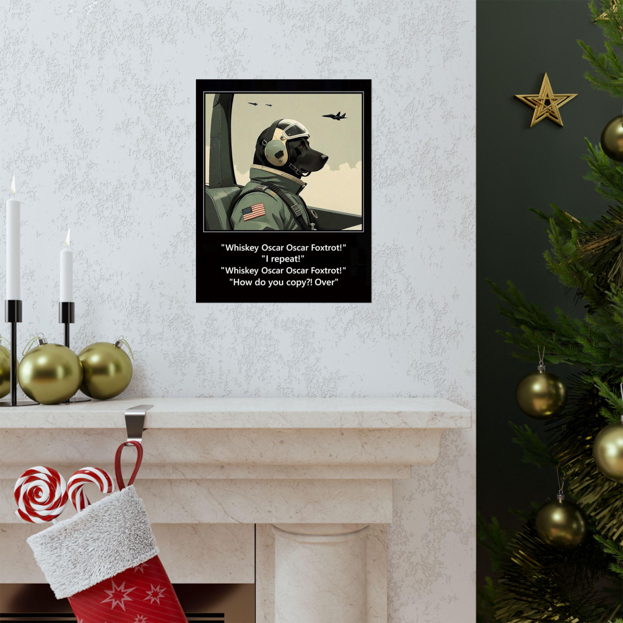 Black Lab Fighter Pilot Print: Retro Aviation Art, Wes Anderson Style ...