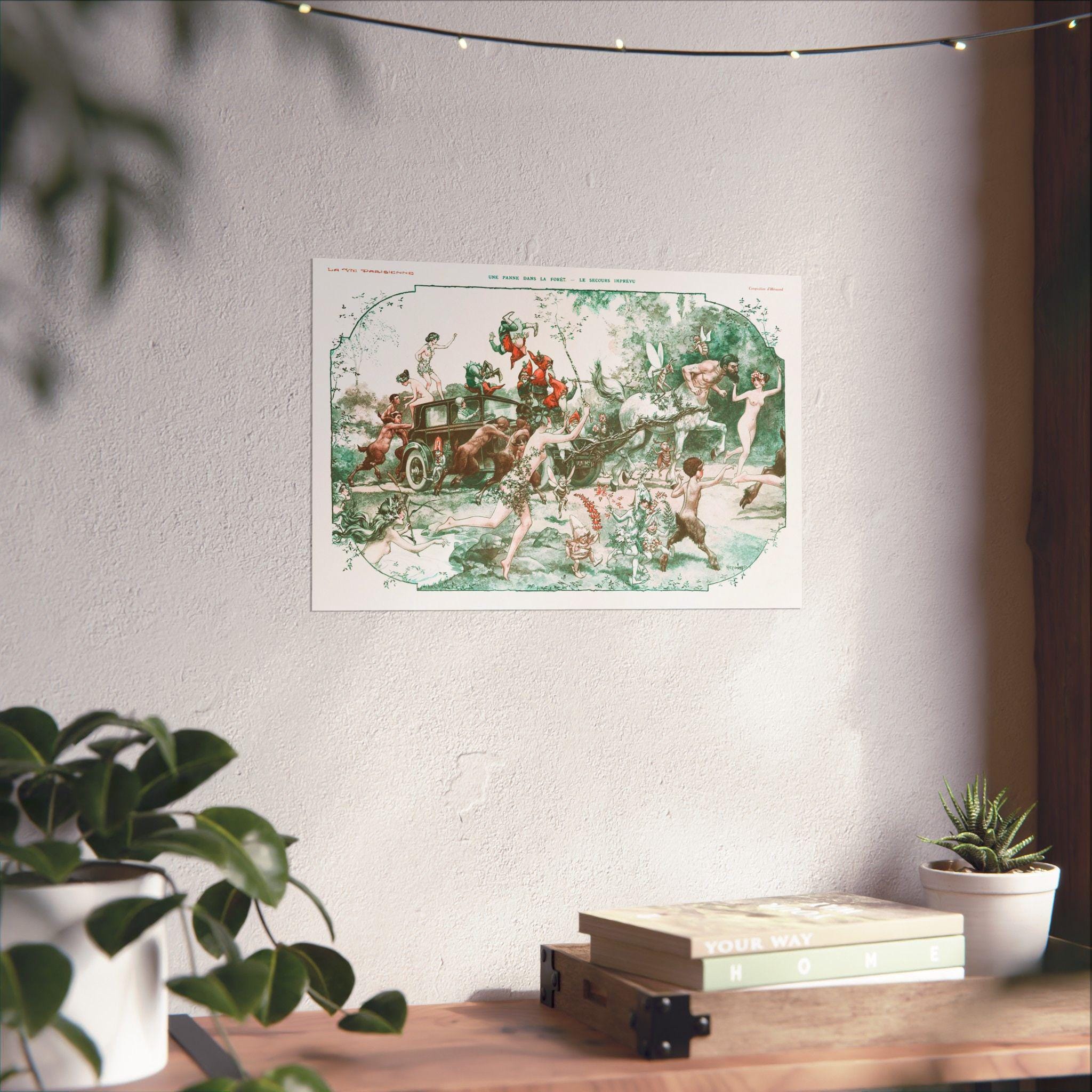 Mythology Unexpected Help Art Print: La Vie Parisienne, Nymphs, Satyrs ...