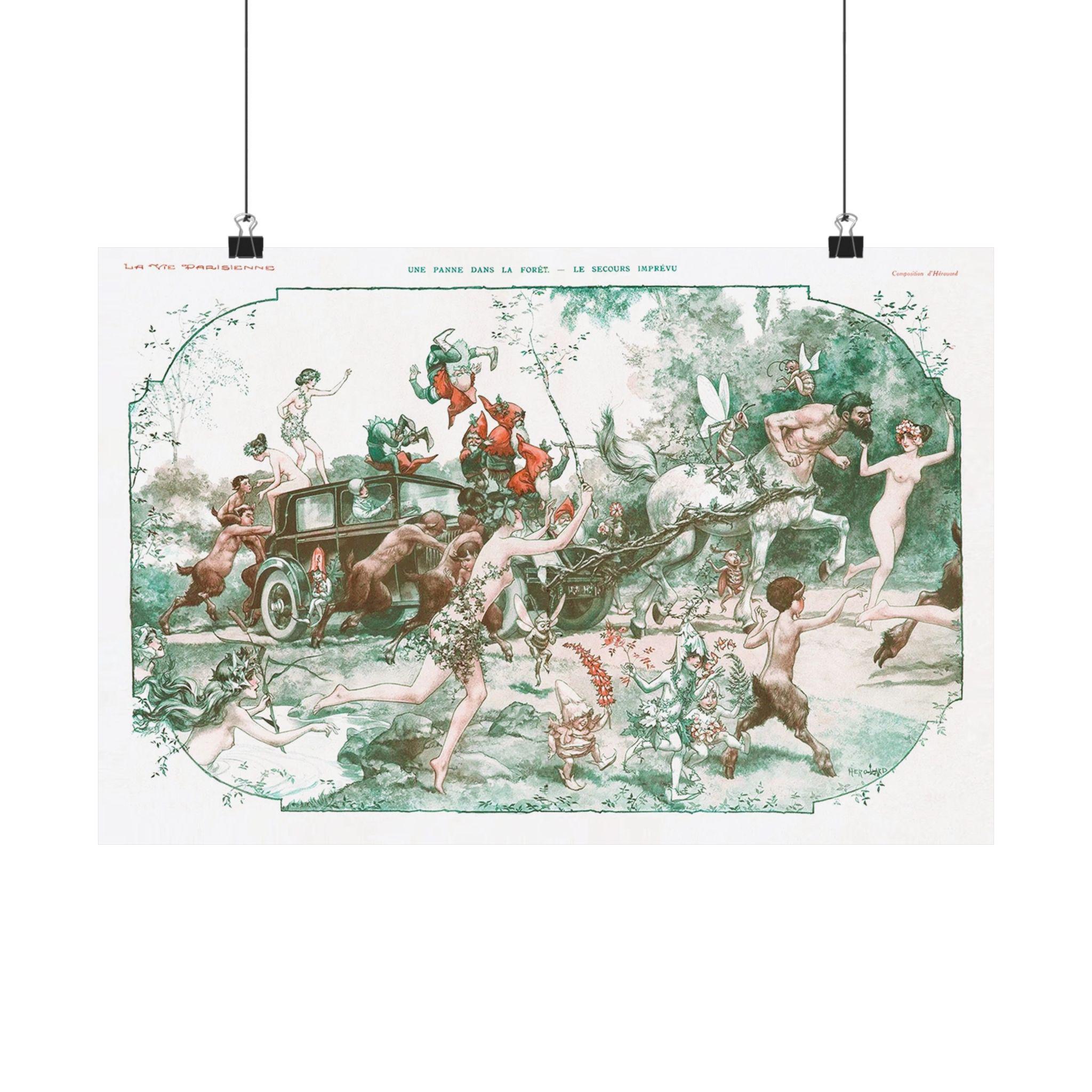 Mythology Unexpected Help Art Print: La Vie Parisienne, Nymphs, Satyrs ...