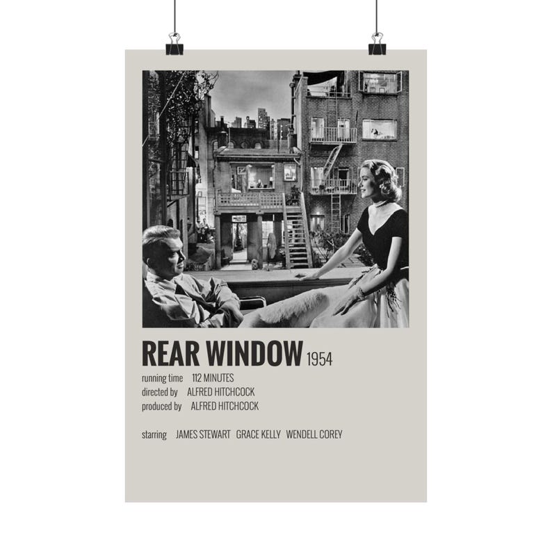 Rear Window 1954 Alfred Hitchcock Retro Print: Jimmie Stewart, Grace ...