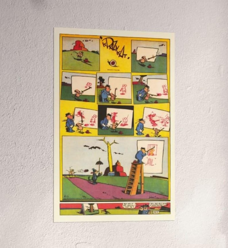 Krazy Kat & Ignatz Vintage Comic Strip Art Print: George Herriman, 1939 ...