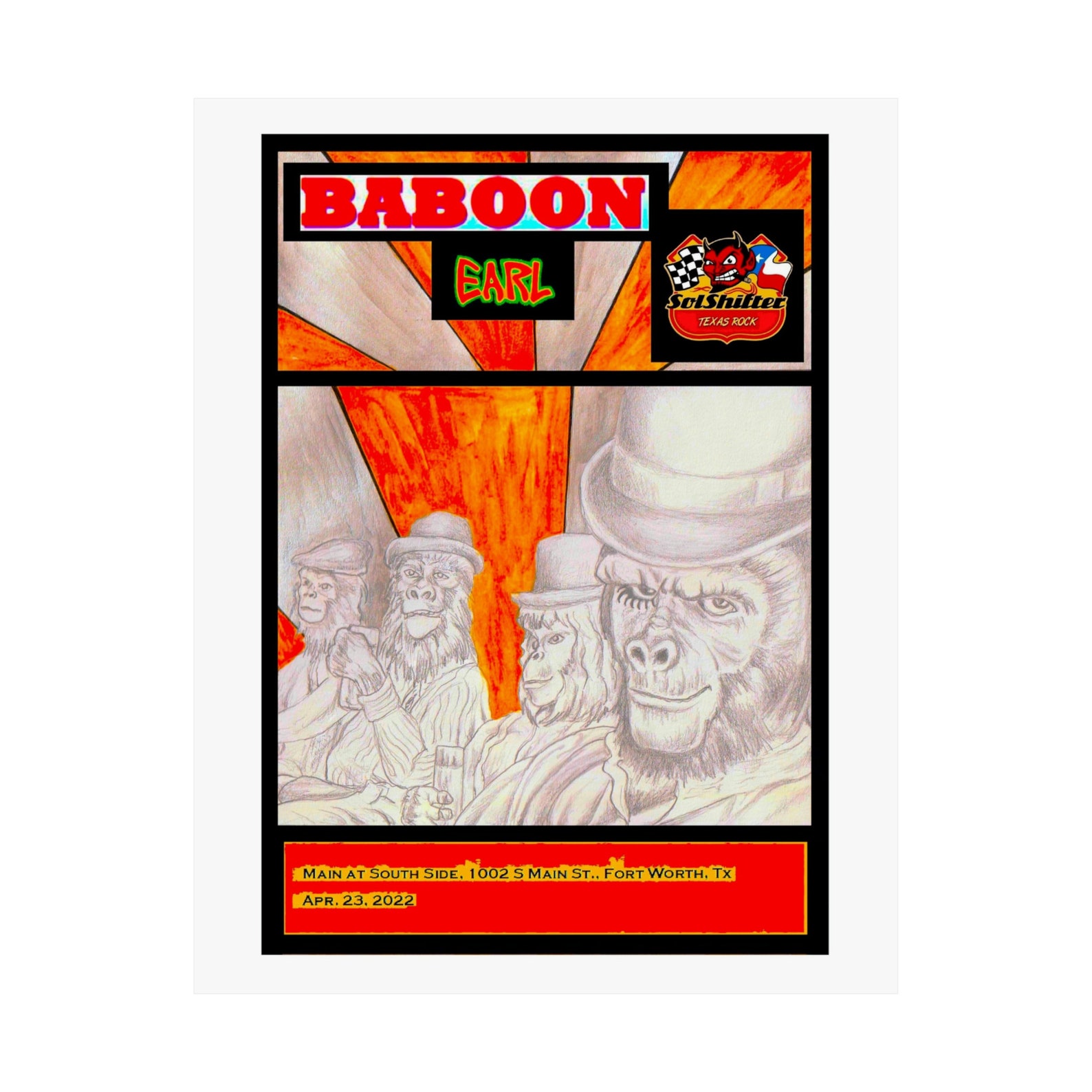 Solshifter Gig Apr. 23, 2022 Baboon Premium Matte Poster Ape Planet a ...