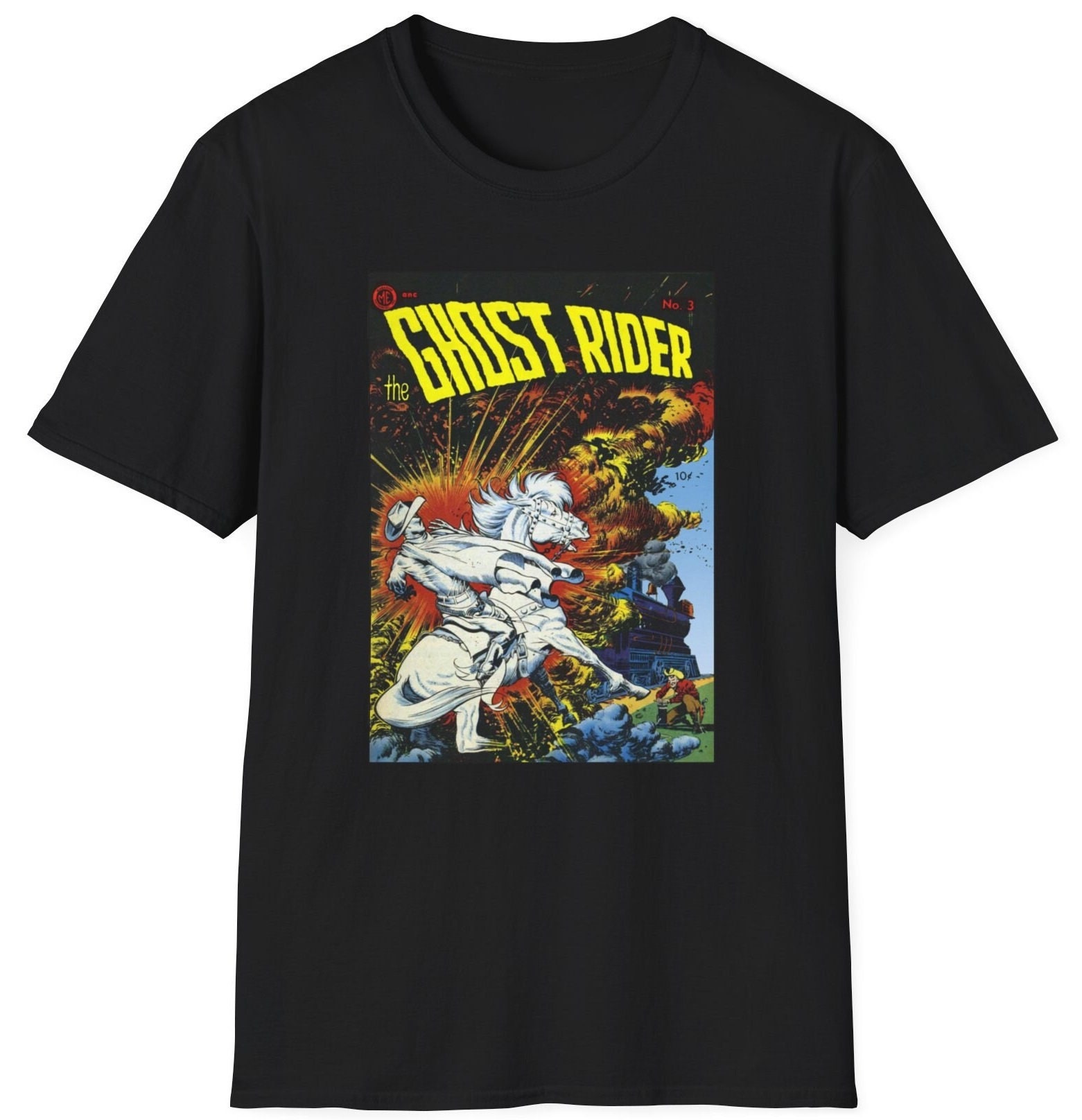 Ghost Rider 3 1951 Frazetta Art Unisex Softstyle T-shirt Texas Western ...