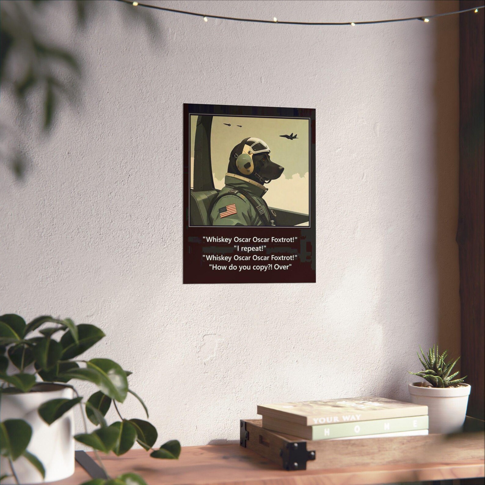 Black Lab Fighter Pilot Print: Retro Aviation Art, Wes Anderson Style ...