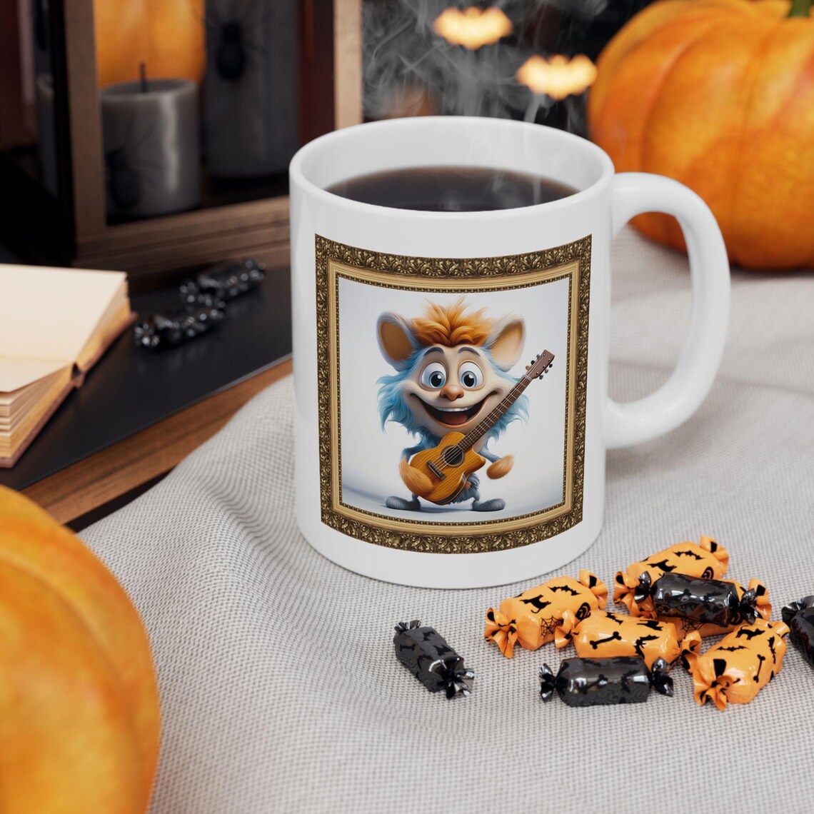 Mouse & Bull Guitar Ceramic Mug: Little Critter Series - Etsy