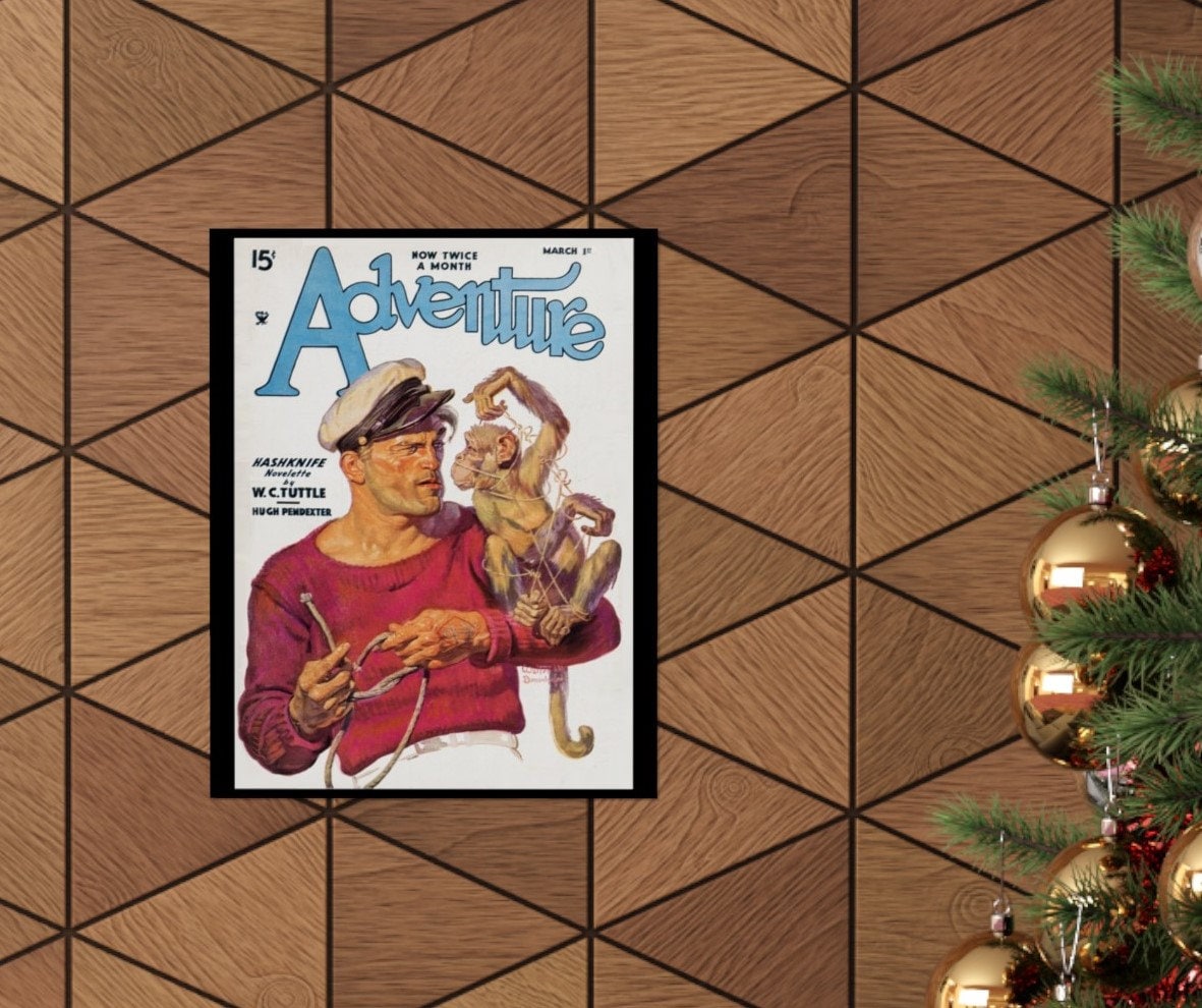 Adventure Pulp Fiction Magazine Mar 1935 Premium Matte Poster Monkey ...