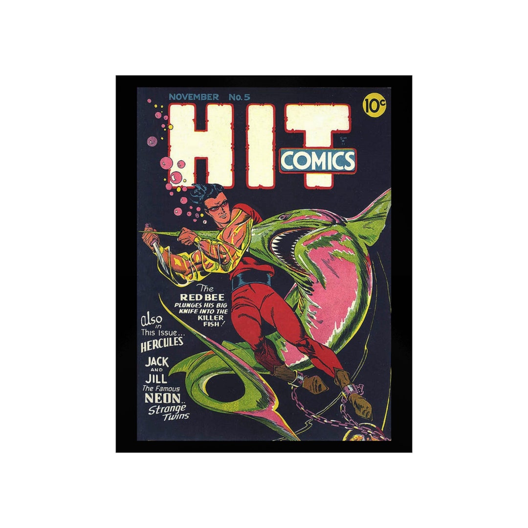 Hit Comics 5 1940 Premium Matte Poster Lou Fine Superhero Hercules ...