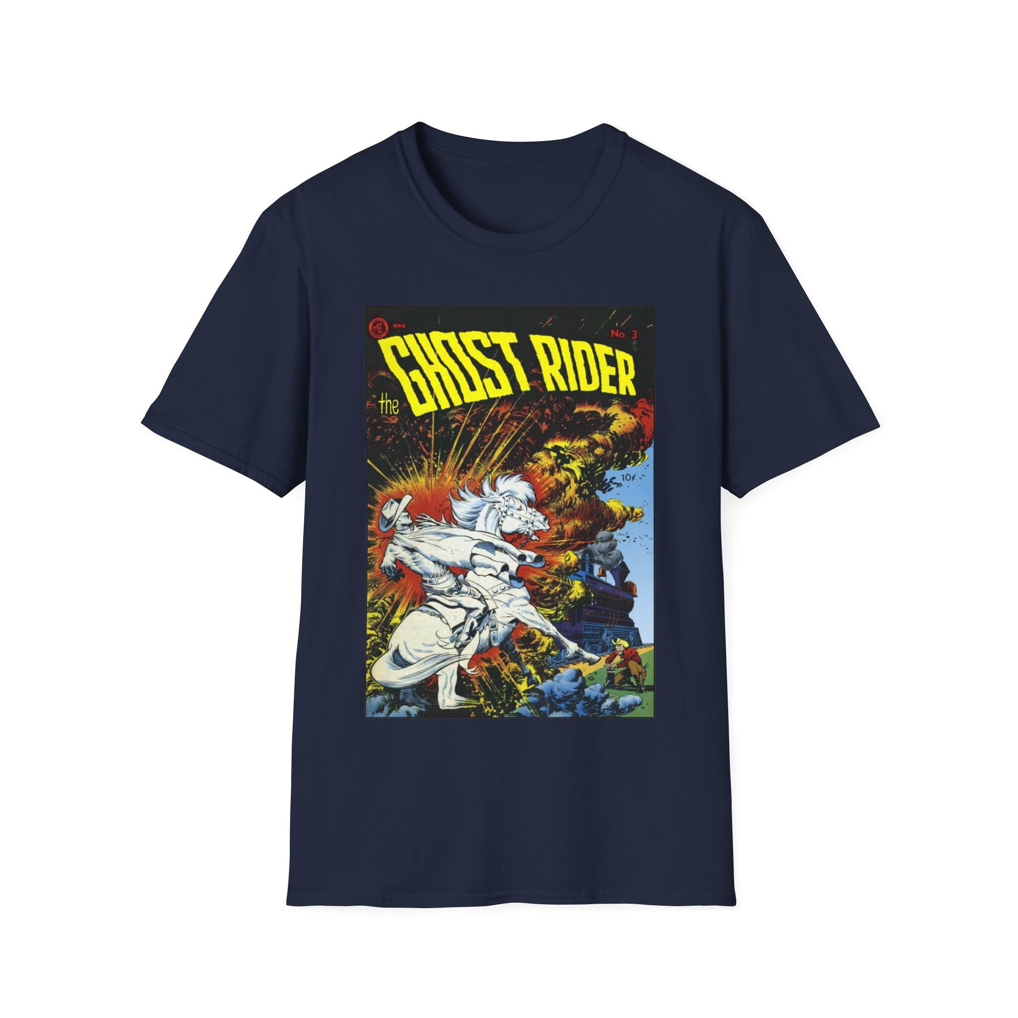Ghost Rider 3 1951 Frazetta Art Unisex Softstyle T-shirt Texas Western Cowboy Classic Comic Book ...