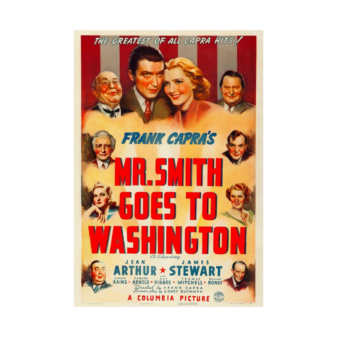 Mr. Smith Goes to Washington Movie Poster: Classic Film Retro Art Print ...