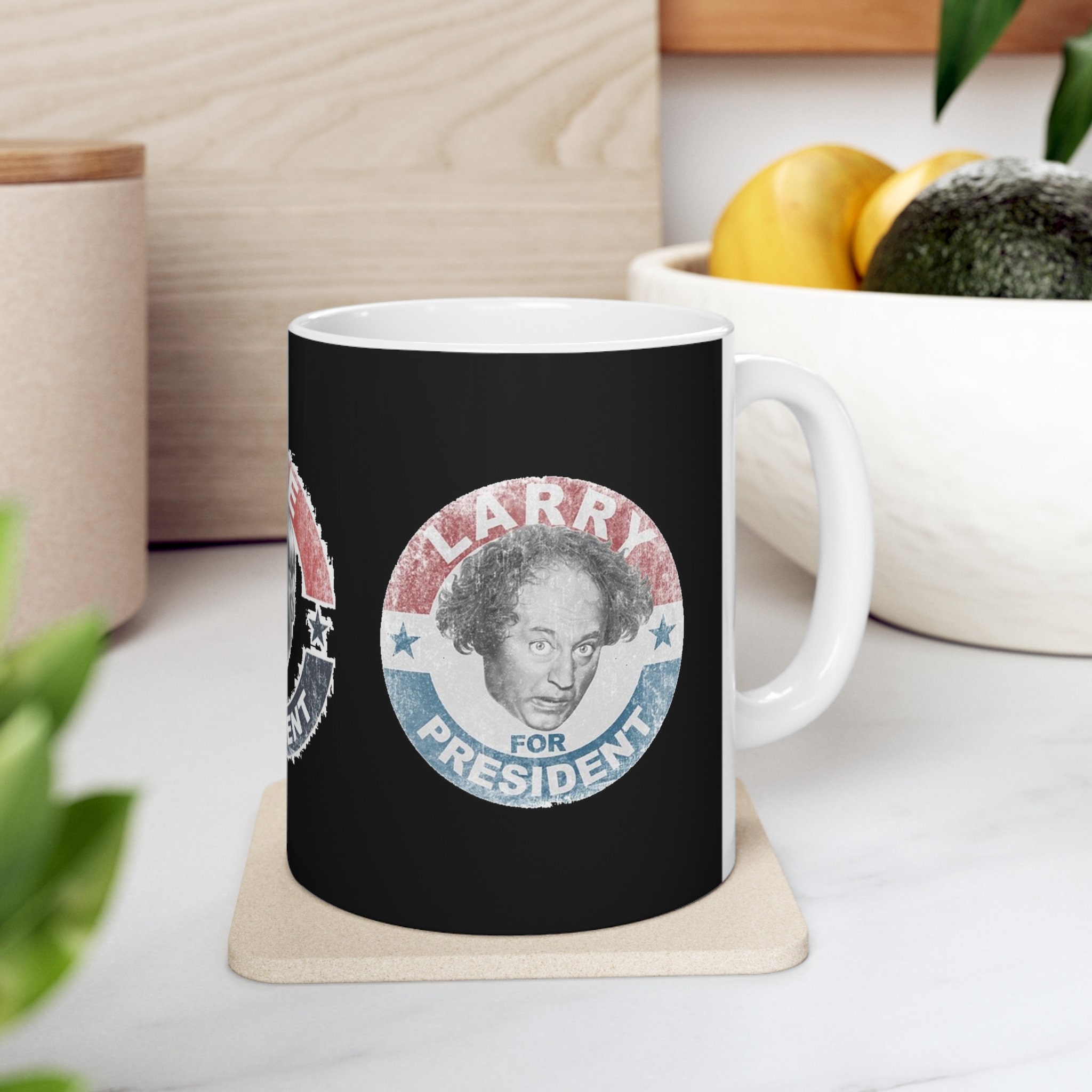 Three Stooge's for President Ceramic Mug 11oz Vote Curley Vote Moe Vote ...