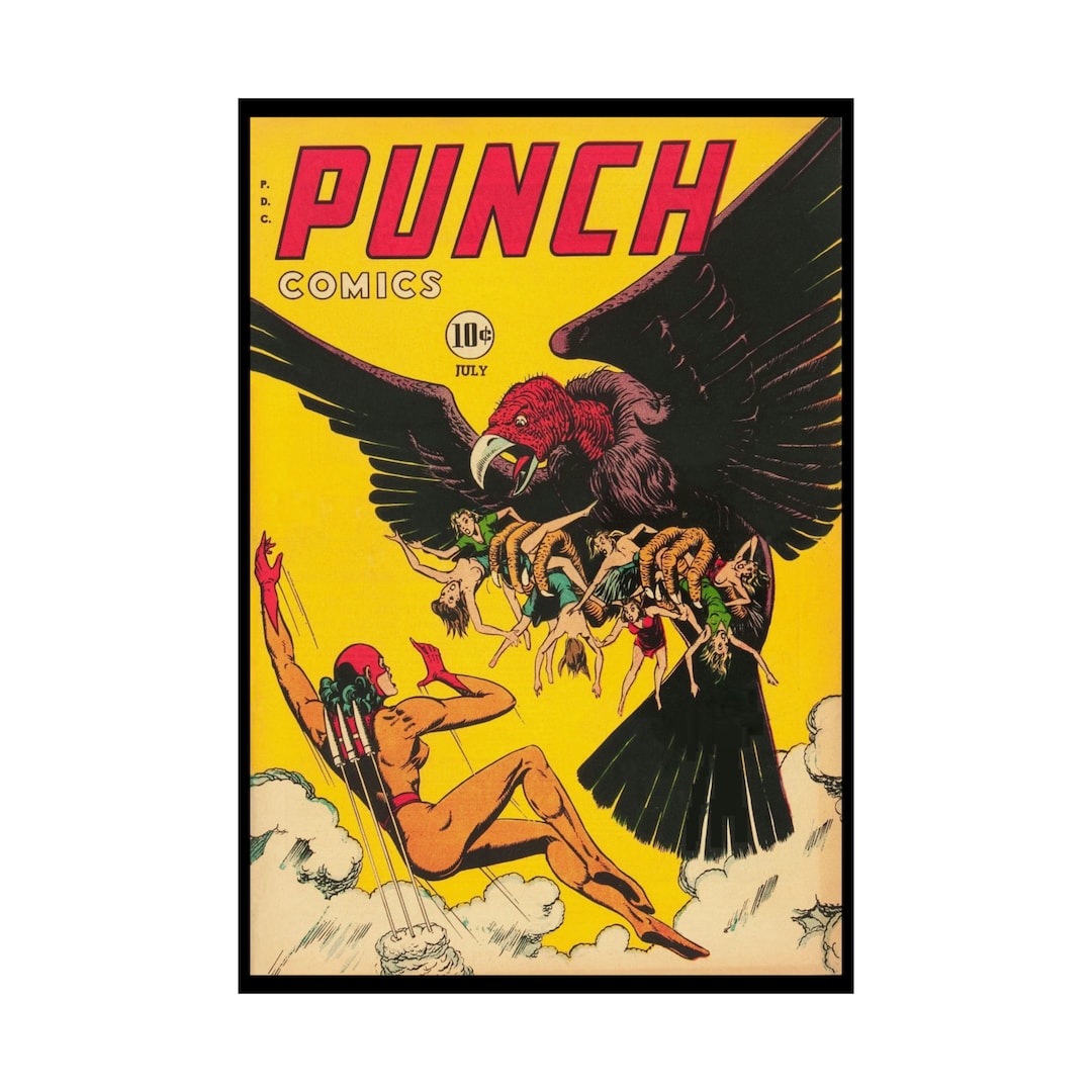 Punch Comics 20 1947 Premium Matte Poster Scifi Heroine Alien Monster ...