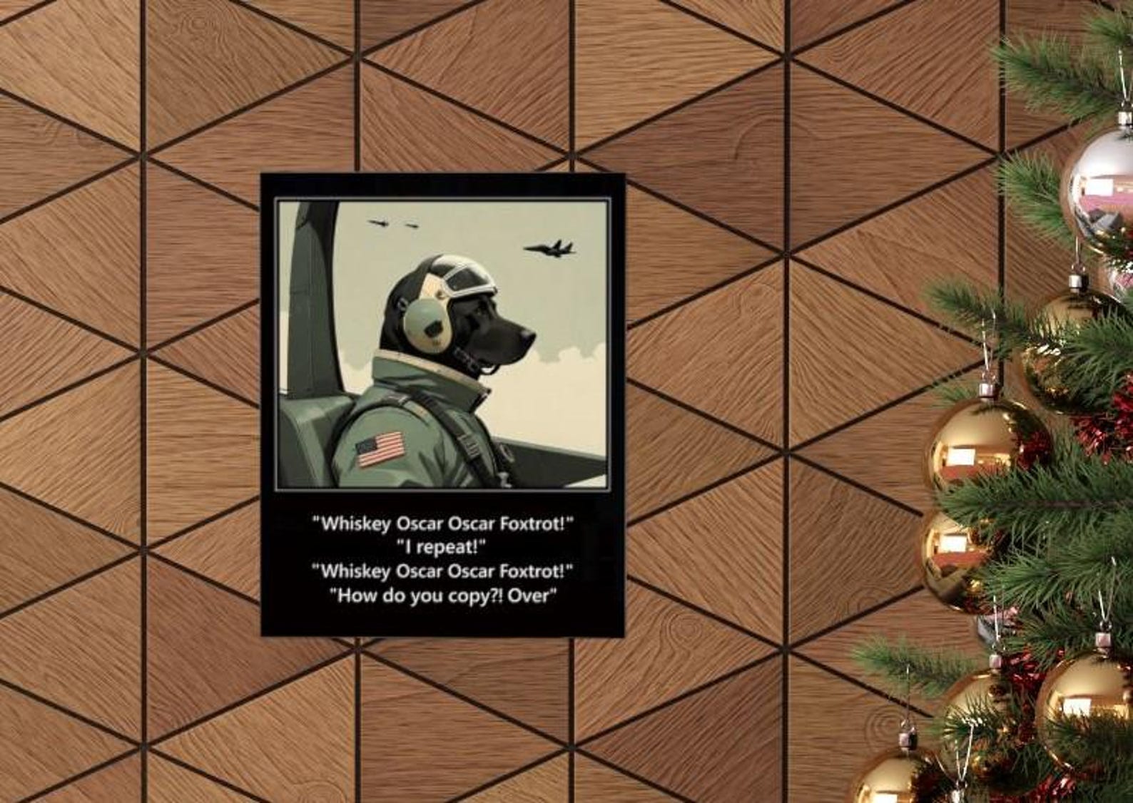 Black Lab Fighter Pilot Print: Retro Aviation Art, Wes Anderson Style ...