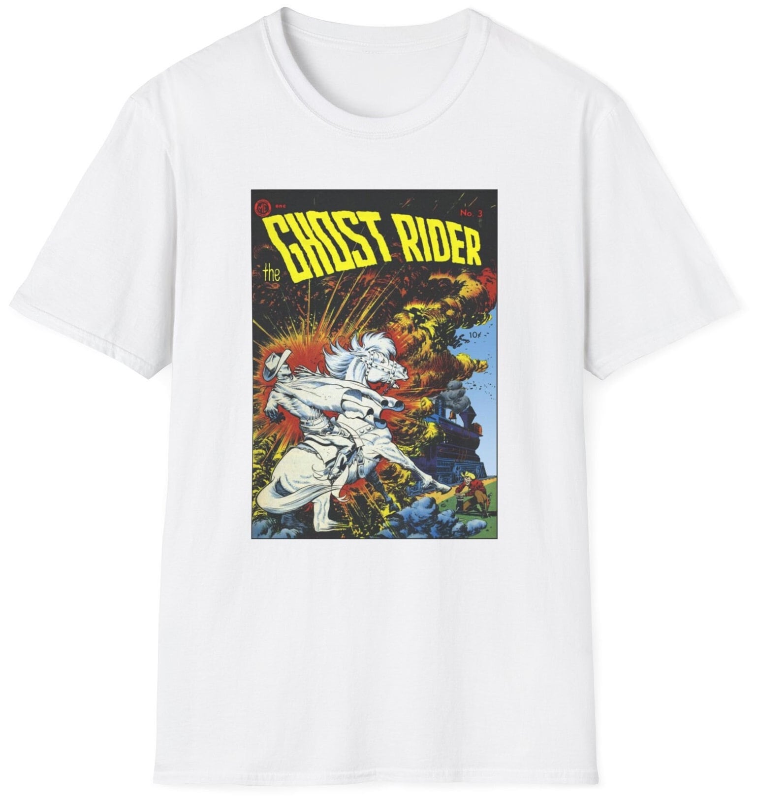 Ghost Rider 3 1951 Frazetta Art Unisex Softstyle T-shirt Texas Western ...