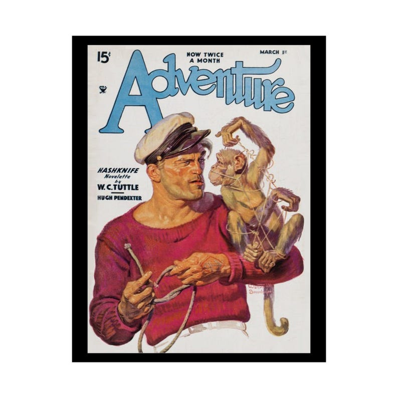 Adventure Pulp Magazine Cover Art Print: Walter Baumhofer, Monkey ...