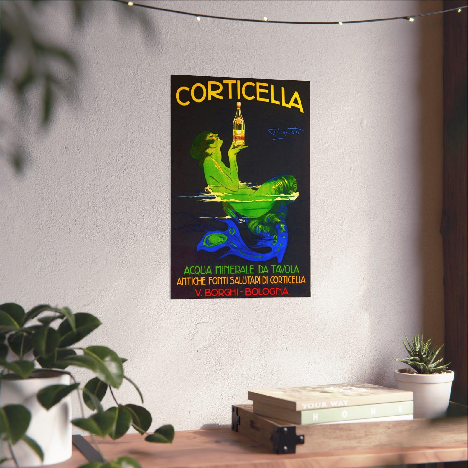 Vintage Italian Mermaid Poster: Corticella Mineral Water Ad (12x18) - Etsy
