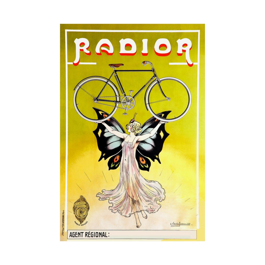 Radior Bicycles Advertising Retro Print Circa 1920s Art by E. Vavasseur ...