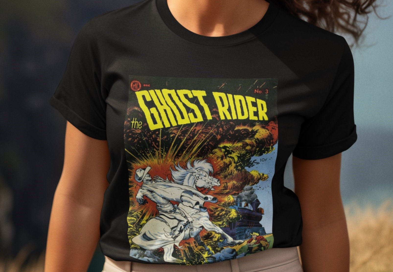 Ghost Rider 3 1951 Frazetta Art Unisex Softstyle T-shirt Texas Western ...