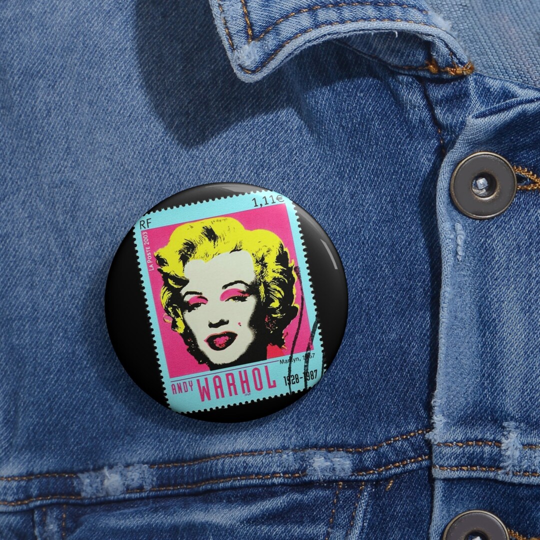 Andy Warhol Marilyn Monroe Stamp Art Pin Button (2.25" Round) - Etsy
