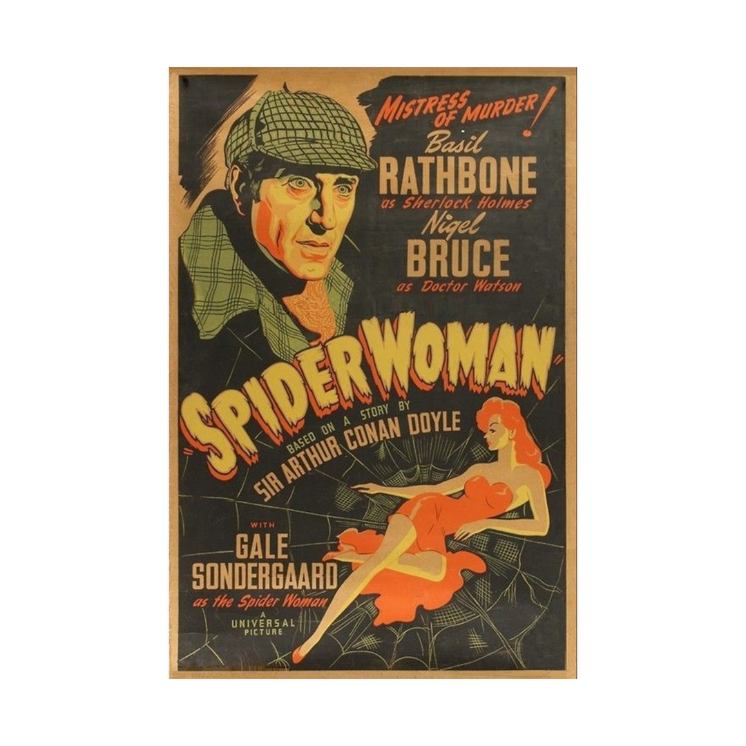 Sherlock Holmes and the Spider Woman 1943 Premium Matte Poster Basil ...