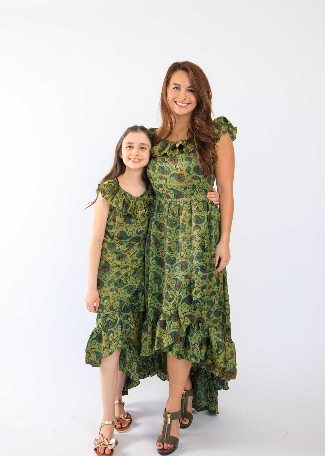 Tulum Green Cocktail Swing Matching Dress for Mother & Daughter - Etsy