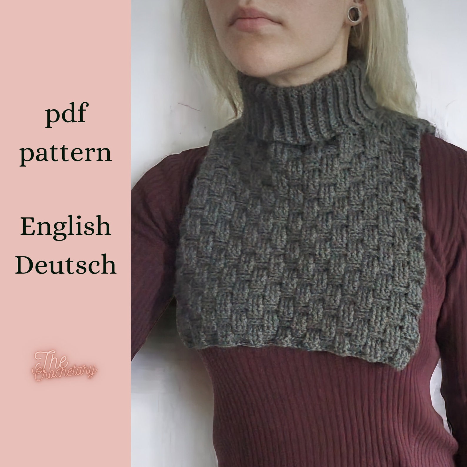 Neck Warmer Griddy Pdf Crochet Pattern Neckwarmer Scarf Shawl Autumn ...