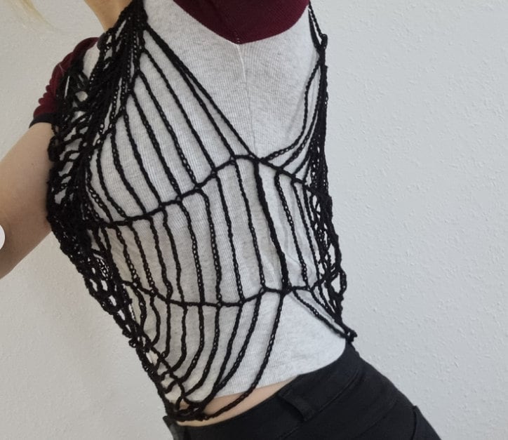 Crochet Pattern Spider Web Top Halloween Spiderweb Crop Top - Etsy