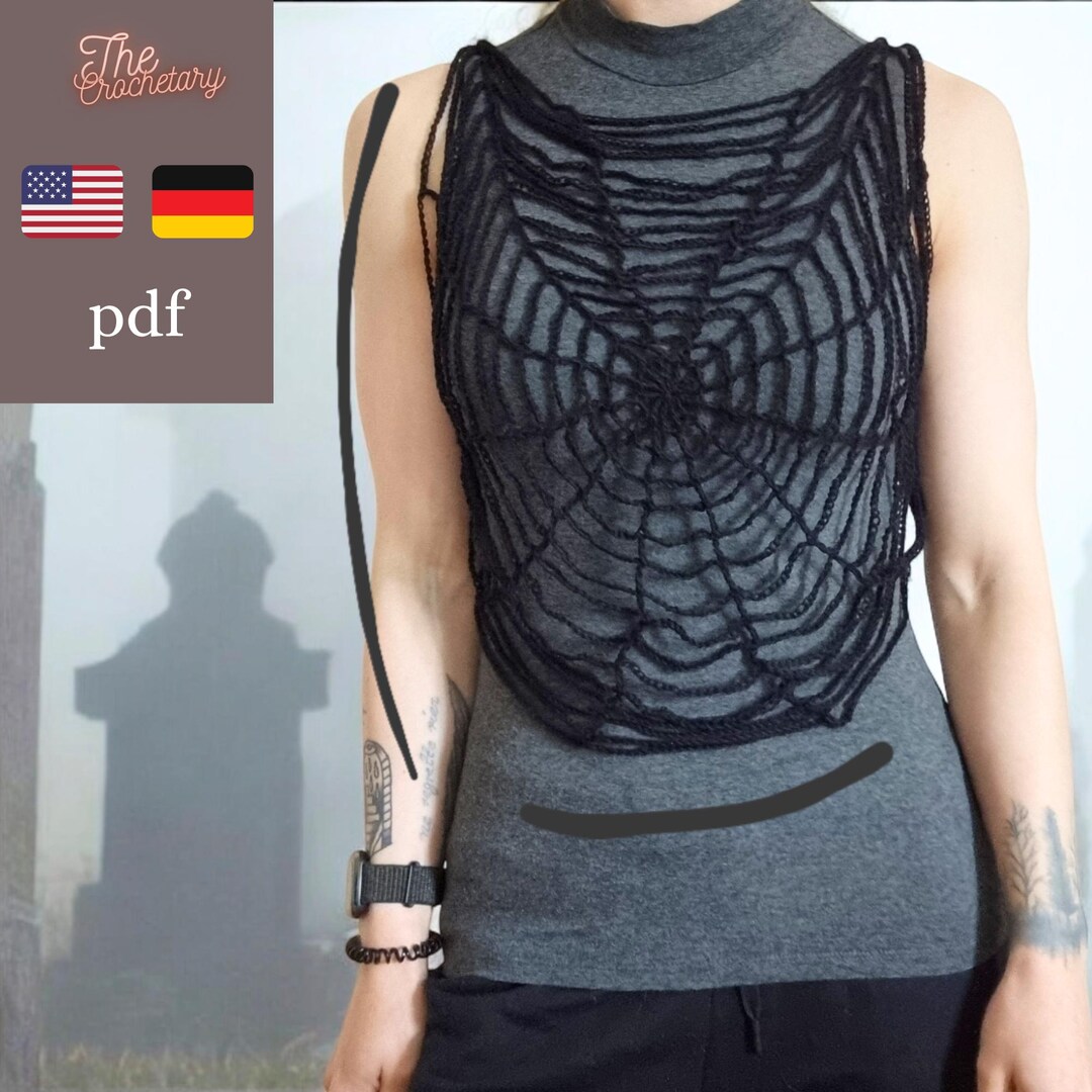 Crochet Pattern Spider Web Top Halloween Spiderweb Crop Top Halloween ...