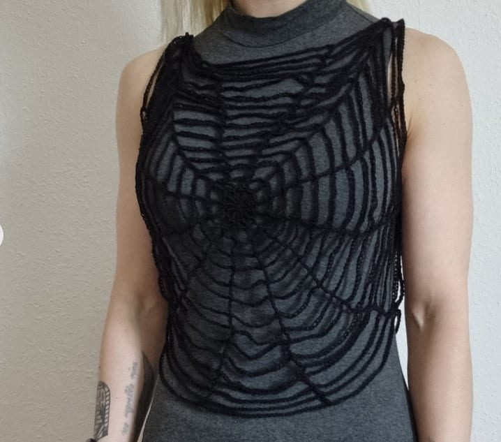 Crochet Pattern Spider Web Top Halloween Spiderweb Crop Top - Etsy