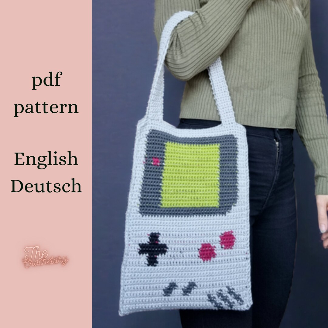 Crochet Pattern Handheld Gaming Console Bag Tapestry Crochet Tote Bag ...