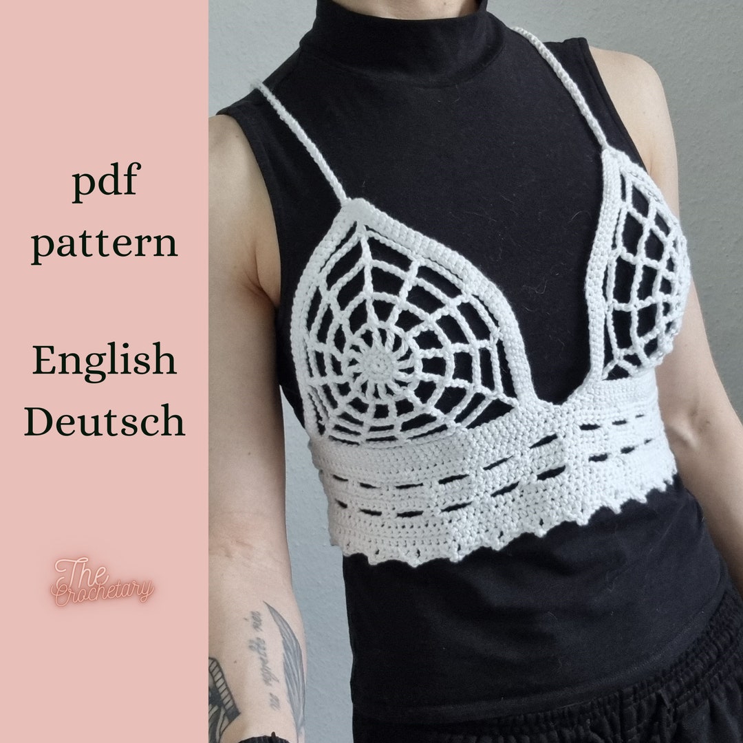 Crochet Pattern Spider Web Bustier Halloween Spiderweb Crop Top ...