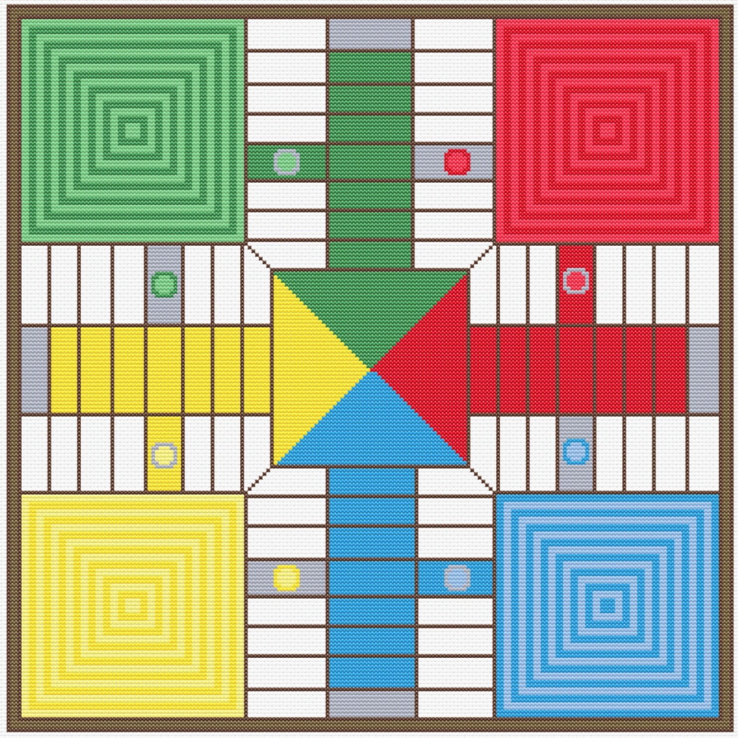 Parcheesi Game Board Cross Stitch Pattern, Vintage Parcheesi Board ...