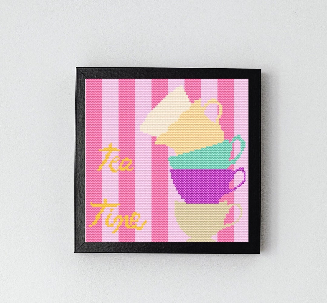 Teapots Cross Stitch Pattern, Coffeepots Cross Stitch, Tea Time Cross Stitch Pattern, Teapot ...