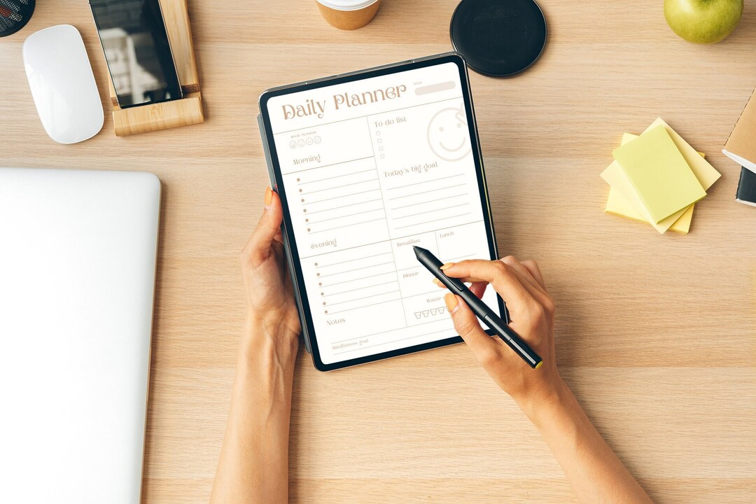 Simple Daily Planner Printable, Daily Goals, Download for Ipad, Daily ...