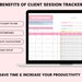 Client Session Tracker Google Spreadsheet for Coaches, Coaching Tracker ...