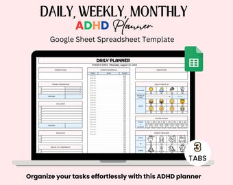 Daily Spreadsheet Google Sheet Monthly Calendar Template, Daily Weekly ...