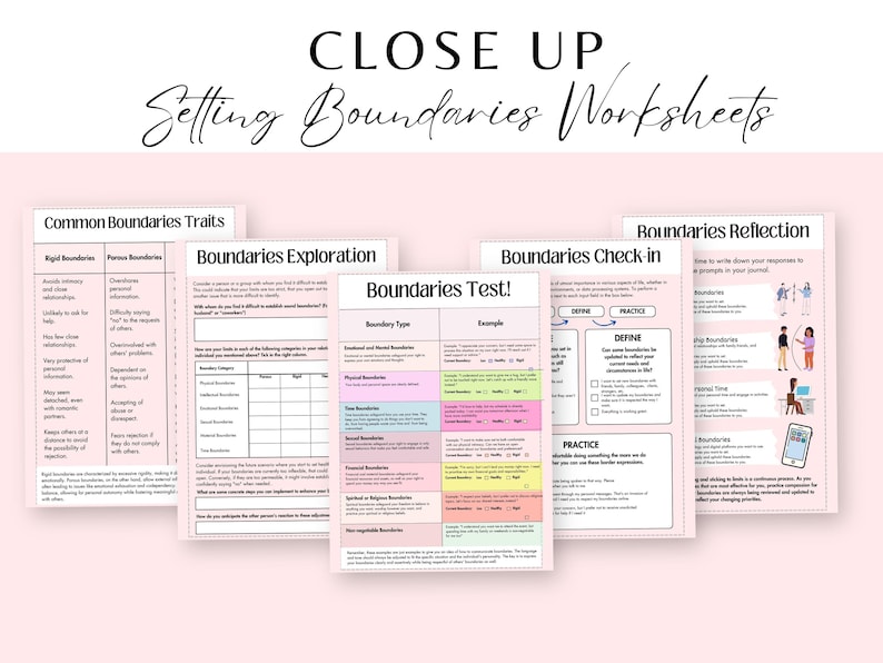 Setting Boundaries Worksheets and Workbook for Adults and Teens ...