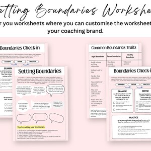 Setting Boundaries Worksheets and Workbook for Adults and Teens ...
