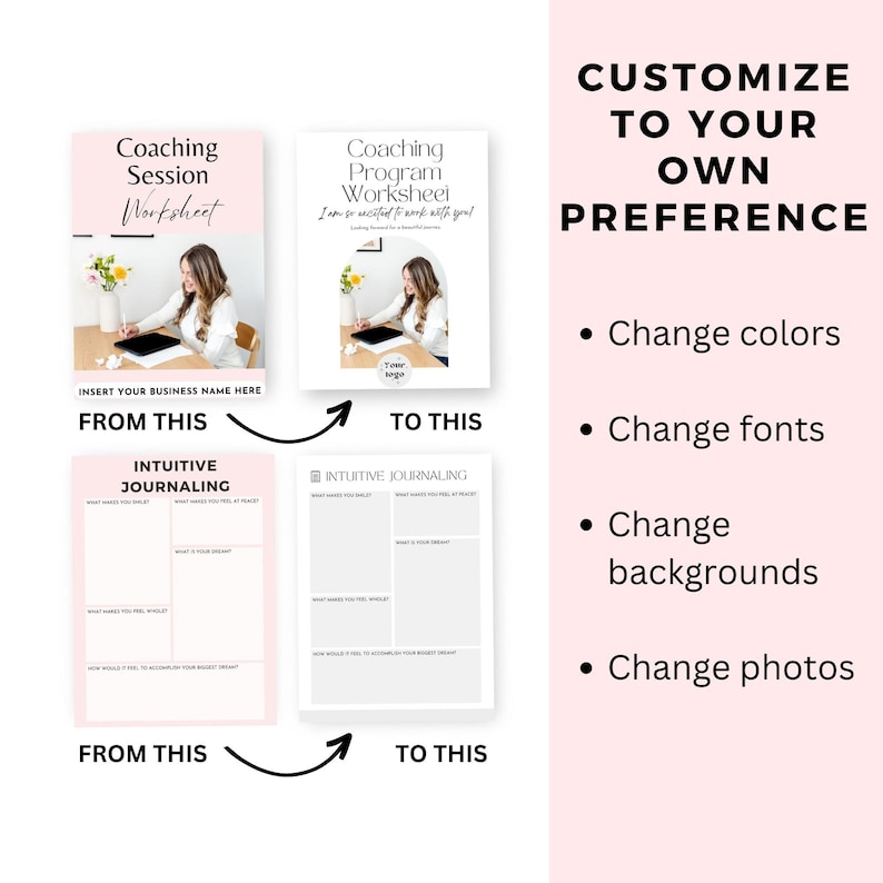 Coaching Session Worksheet for Coach, Coaching Worksheet Tools, Coaching Workbook, Client ...