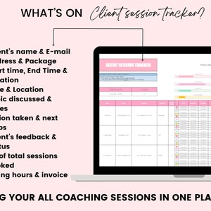 Client Session Tracker Google Spreadsheet for Coaches, Coaching Tracker ...