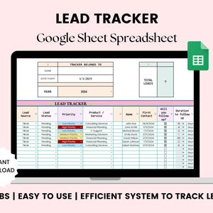 Lead Tracker Google Sheets Spreadsheet for Coaches, Client List ...