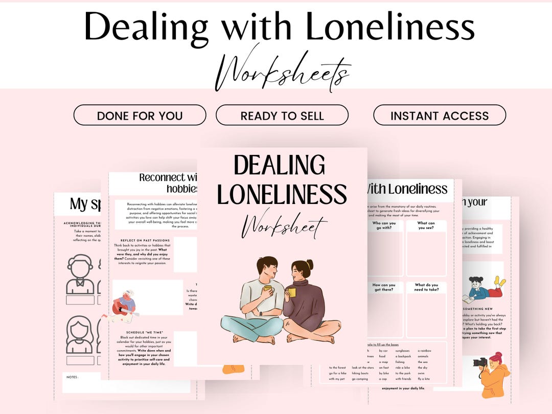 Dealing With Loneliness Worksheets and Workbook for Adults and Teens ...