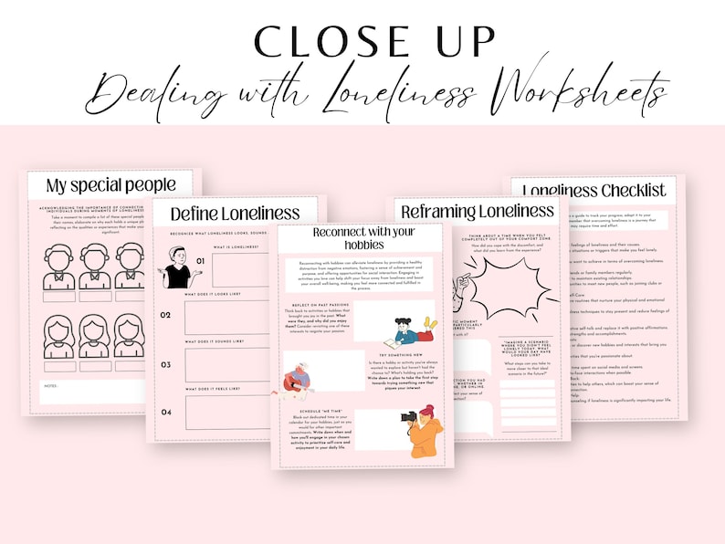 Dealing With Loneliness Worksheets and Workbook for Adults and Teens ...