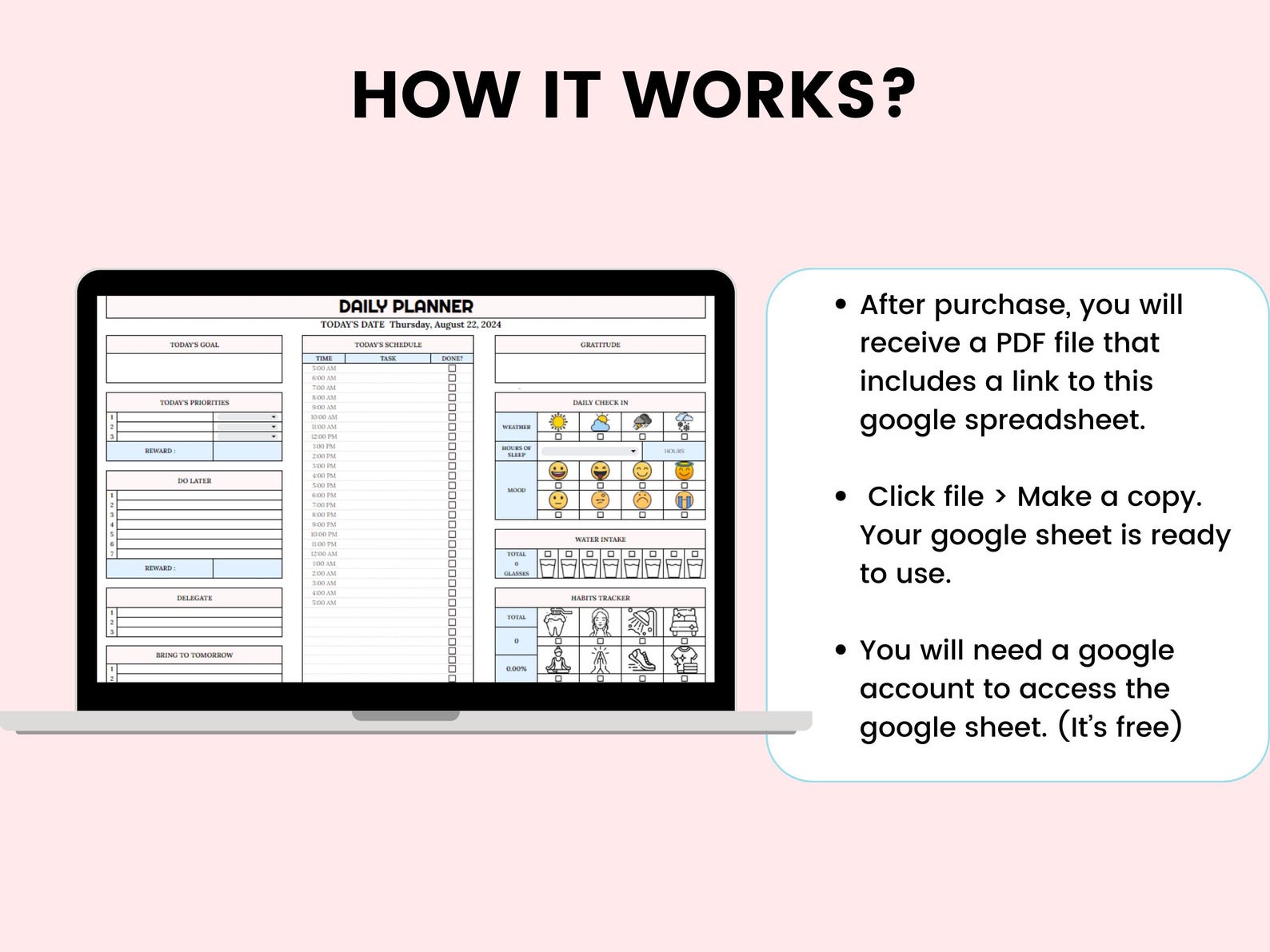 Daily Spreadsheet Google Sheet Monthly Calendar Template, Daily Weekly ...